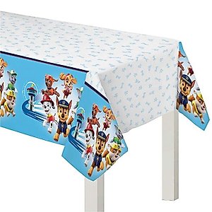 Amscan 572441 PAW Patrol Adventures Blue and White Plastic Party Table Cover, 54" x 96", 1 Piece