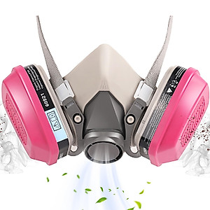 VOCITXI Respirator Mask with 60921 Filters - Reusable Half Face Cover Gas Mask Against Organic Vapors, Dust, Fumes Used for Woodworking, Painting, Chemical, Welding and Other Work Protection