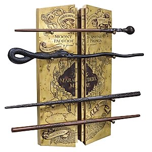 The Noble Collection Harry Potter Marauders Wand Set with Display Stand - 31.5in (43cm) 4 Wizard Wands with Marauders Map Display Stand - Officially Licensed Film Set Movie Props Wands Gifts