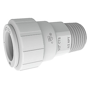 John Guest Speedfit PSEI013628 1-Inch CTS by 1-Inch NPT Male Connector, 2-Pack