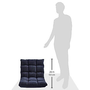 Amazon Basics Adjustable 14-Position 41-inch Memory Foam Floor Chair - Navy, 41.3"D x 21.3"W x 6"H