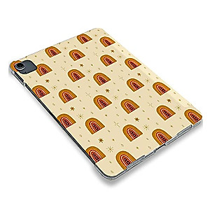 Kawaii Rainbow Beige Art case Compatible with iPad Mini Air Pro 7.9 8.3 9.7 10.2 10.9 11 12.9 inch Pattern Cover New 2022 2021 Trifold Stand 3 4 5 6 7 8 9 Generation 189 (11" Pro 1/2/3 gen)