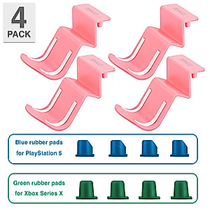 ZENACCE Game Controller Holder Compatible with PS5 and Xbox Series X, Controller Stand Mount for Playstation 5 DualSense and Xbox Series X Controllers, No Screws & No Adhesive Tape - PINK-4Pcs