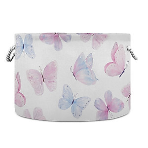 xigua Cotton Rope Basket Cute Butterflies Baby Laundry Basket Blanket Kids Toy Storage Basket Glove Box