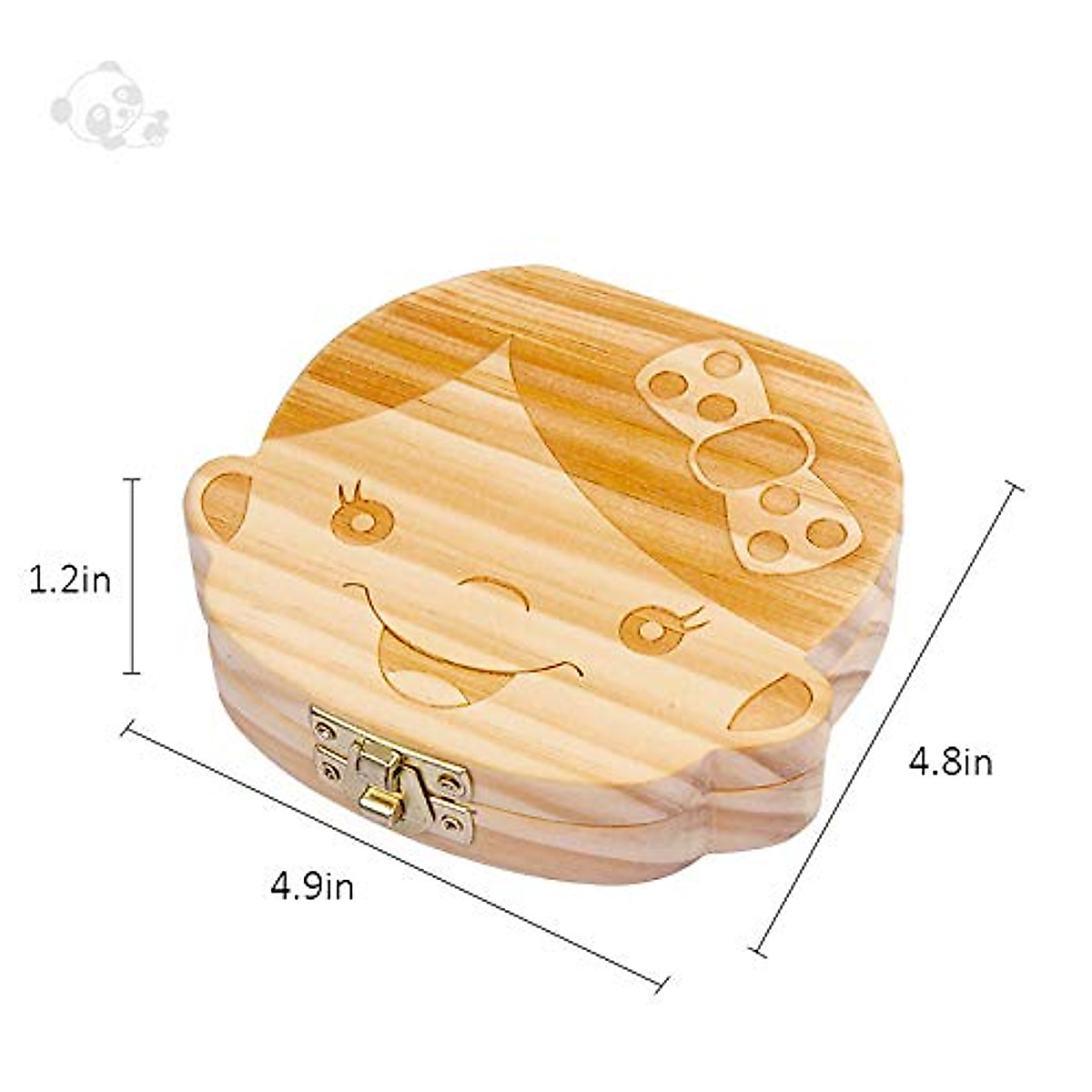 Baby Tooth Box Keepsake for Girls,Wooden Tooth Storage and Saver Box for Lost Teeth Children,Newborn Baby Birthday and Shower Gift