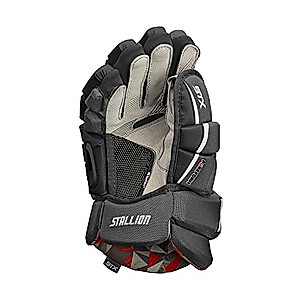 STX Ice Hockey Stallion HPR Junior Gloves, Black/Black, 12