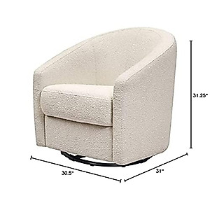 Babyletto Madison Swivel Glider in Polyester Ivory Boucle, Greenguard Gold and CertiPUR-US Certified