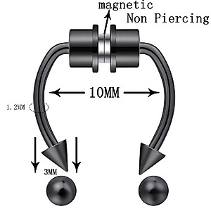 outerunner Fake Nose Ring Septum Piercing Magnet Magnetic Nose Hoop Rings Faux Septum Rings Non Piercing Clip On Nose Hoop Rings