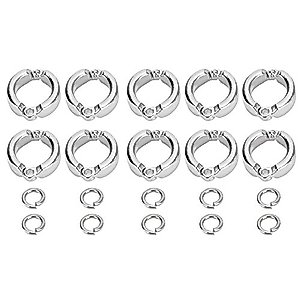 GLOGLOW Bird Foot Rings, 10Pcs Metal Bird Parrots Leg Ring Outdoor Fly Training Activity Opening Clip Accessories for Small Medium Large Birds Training