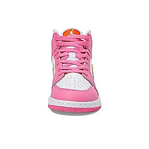 Jordan Boy's Air Jordan 1 Mid (Big Kid) Pinksicle/Safety Orange/White 4 Big Kid M