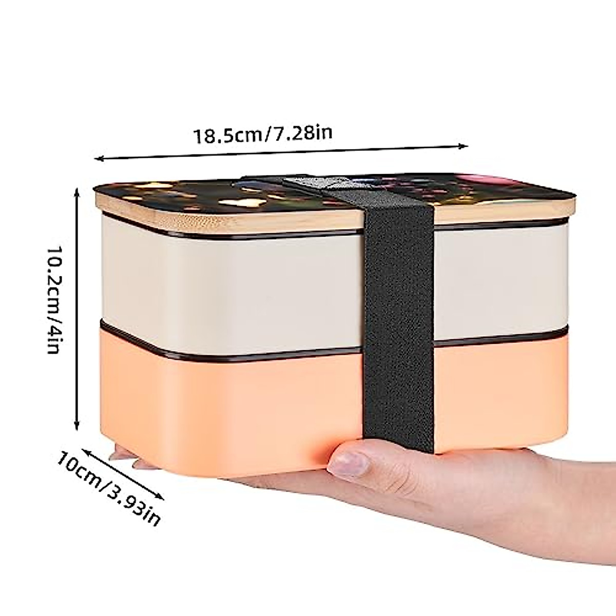 Jungle Of Love Adult Lunch Box, Bento Box, With Cutlery Set Of 3, 2 Compartments, Rectangular, Lunch Box For Adults