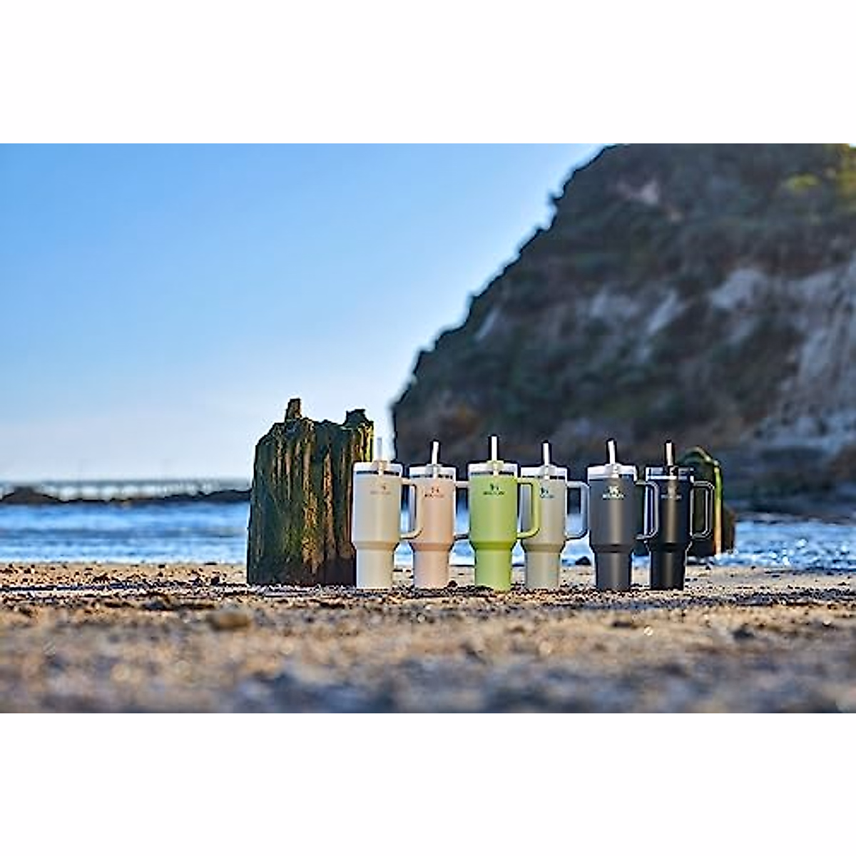 Stanley Quencher H2.0 FlowState Stainless Steel Vacuum Insulated Tumbler with Lid and Straw for Water, Iced Tea or Coffee, Smoothie and More, Cream , 30 oz