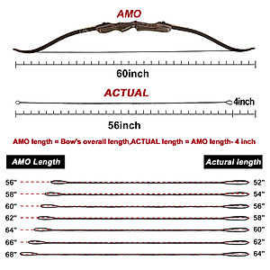 TACHYON ARCHERY Bow String Silencer Replacement for Traditional and Recurve Bow, Handmade Flemish D97 Bowstring with 1 Pair Rabbit Fur to Reduce Vibration and Noise 16 Strand 56-68 inches