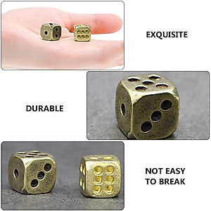4pcs Ancient Brass Dice Solid Metal RPG Role Playing Game Dice Learning Dice Party Supplies