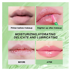 3Pcs Aloe Vera Lipstick, Aloe Vera Gel Temperature Color-Changing Lip Gloss set, Magic Lipstick Moisturizing Non-stick Waterproof Lip Gloss Lip Glaze For Girls (A)