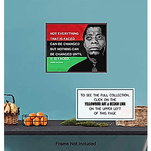 James Baldwin Quote, Black Leaders Inspirational Wall Art Print - 8x10 Civil Rights Home Decor, Classroom Decoration on African American Flag - Gift for Teacher, Black History Month - Unframed Poster