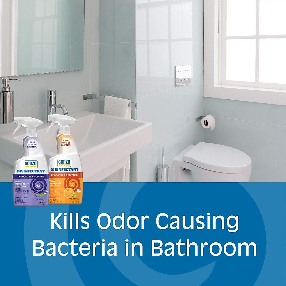 Gonzo Disinfectant Spray & Multipurpose Cleaner - 24 Ounce (2 Pack) Citrus - Odor Eliminator, Disinfectant, Flood Fire Water Damage Restoration