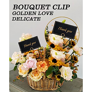 30Pcs Floral Card Holder Picks-Wire Place Card Holder for Wedding-Metal Photo Picture Clip Holder-Table Name Number Holder,Memo Note Holder for Flower Arrangement,Wedding,Baby Shower,Party,Decorations