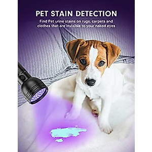 YOUTHINK Black Light, 51 LED UV Flashlights for Home &Hotel Inspection, Portable Black Light for Pet Urine Detection,Dry Stains,Bed Bug, Matching with Pet Odor Eliminator