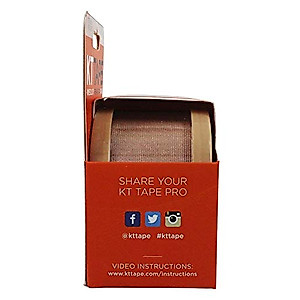 KT TAPE PRO Synthetic Elastic Kinesiology 20 Pre-Cut 10-Inch Strips Therapeutic Tape, Stealth Beige (2 Pack)