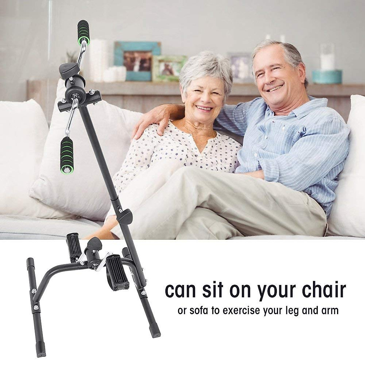 Compact Exercise Bike, Pedal Exerciser Bike Hand Arm Leg and Knee Peddler Adjustable Fitness Equipment for Seniors Elderly Home Pedal Exercise Bike for Total Body