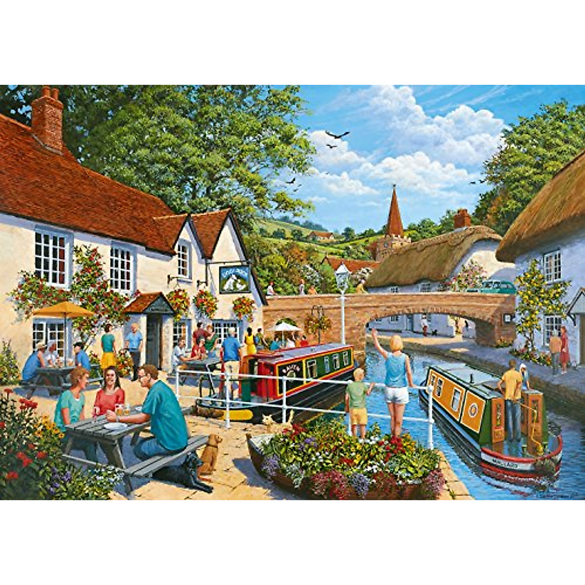 Ravensburger Waterside Tavern Jigsaw Puzzles 1000 Pieces for Adults and Kids Age 12 Years Up