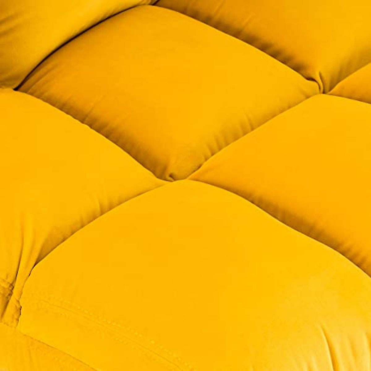 MCombo Accent Chair with Ottoman, Velvet Modern Metal Legs, Club Chair Lounge Sofa Couch for Living Reading Room Bedroom 0014 (Yellow)