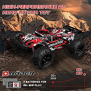 RÄDER DRÜCKE RC Cars-1:18 Scale 45+KM/H High Speed RC Car Hobby Grade Remote Control Car 4x4 Off Road Monster Car, All Terrain Waterproof Toys for Kids Adults with 2 Rechargeable Batteries