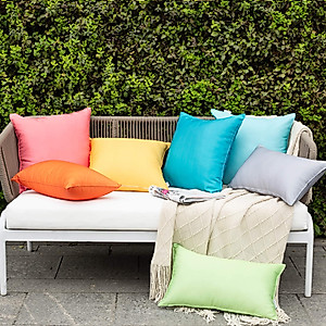 Western Home Outdoor Pillow Covers 12x20 Waterproof, Patio Throw Pillow Covers Cushions for Couch Garden Tent Park - Pack of 2 Pillow Covers,Dark Gray