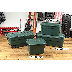 Rubbermaid ECOSense Storage Containers with Lids, 18 Gal - 6 Pack, Durable and Reusable Stackable Storage Bins for Garage or Home Organization, Made From Recycled Materials