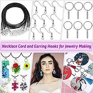 Thrilez 219Pcs Resin Kit for Beginners, Resin Mold Kit with Resin Molds Silicone and Epoxy Resin Supplies Include Dried Flowers, Foil Flakes, Necklace Cord, Earring Hooks for DIY Jewelry Making