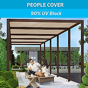Coolaroo 90% UV Block Sun Protection and Privacy Screen Shade Fabric Roll, 6' x 15', Wheat