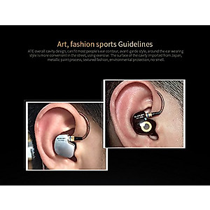 KZ ATE Hi-Fi IEM Sports Headphones with Copper Driver Ear Hook and Foam Eartips Specially for Music Fans, New Mic Edition
