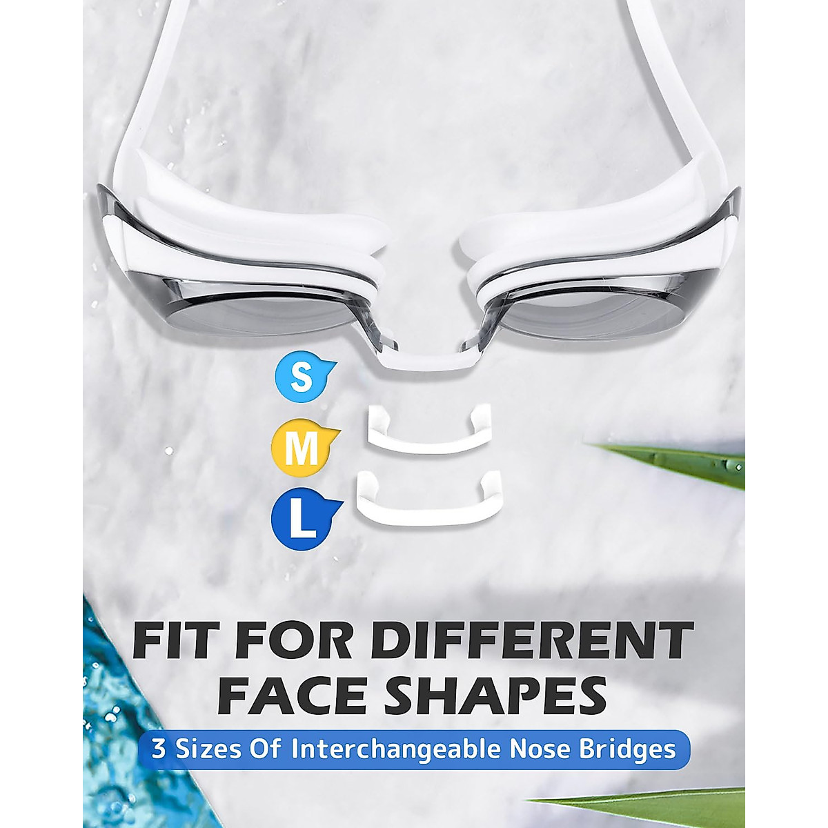 Voph Swimming goggles 2 pack, Anti Fog & UV Swim Goggles, Leak-proof Soft Silicone Swimming Goggles Adult Men Women Youth