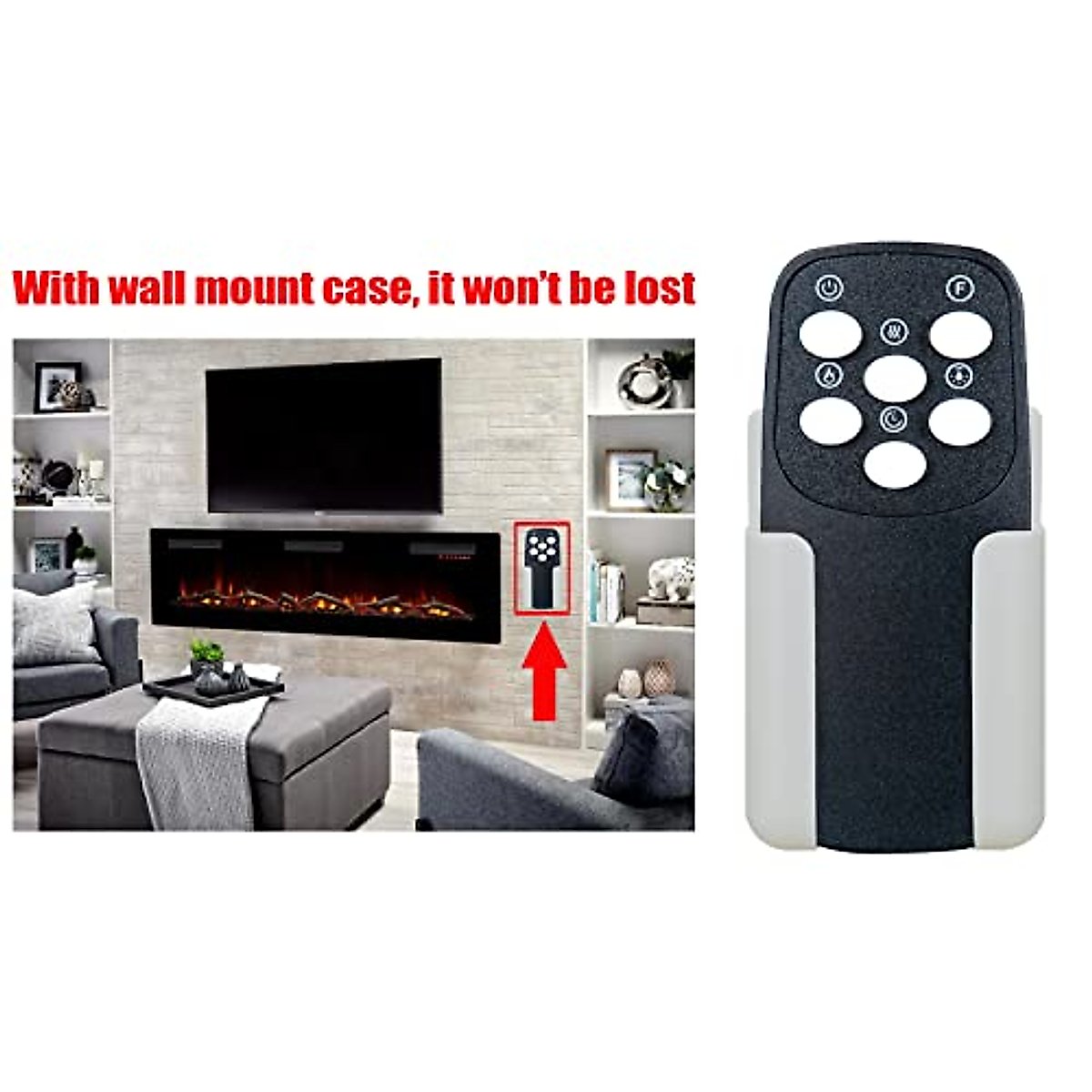 Replacement Remote Control for Oneinmil H20011 IF-1340TCL IF-1350TCL IF-1330TCL 3D Electric Fireplace Insert Heater