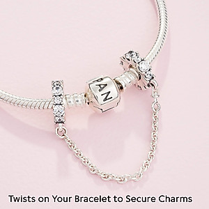 Pandora Jewelry Clear Sparkle Safety Chain Cubic Zirconia Charm in Sterling Silver