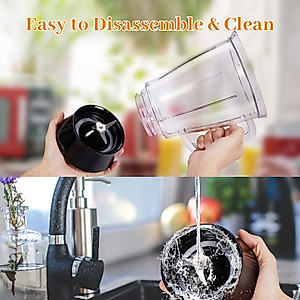 JUSANTE Kitchen Blender, 500W Countertop Blender with 52oz Plastic Jar for Smoothies Milkshake Desserts Nut Butter, Cocktails Sauces (White)