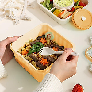Salad Lunch Box Container 40-oz Salad Bowl with 3 Compartments, Salad Dressings Container for Salad Toppings, BPA-Free and Built-In Reusable Fork(orange)