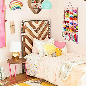 OWIIZI Bow Holder for Girls Hair bows Hair Clips Headband Storage Hanger Hair Bows Organizer 16 Ribbons Baby Hair Accessory Storage Display Organizer for Girls Room