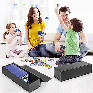 Trading Card Storage Box, Baseball Card Storage Box Holds 900+ Sport Cards or 200 Toploaders, Fits Football, Basketball, Hockey, Gaming & Trading Cards, Black, 13x4x3 inches