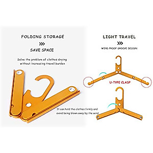 Hikeman Travel Hangers Metal Heavy Duty Folding Hangers for Wet Clothes Portable Space Saving Travel Accessories for Camping Cruise Hotel (3, Black)