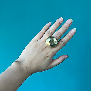 Mytys Gold Rings for Women 18K Gold Plated Band Rings Chunky Statement Ring Gift (Gold 3, 7)