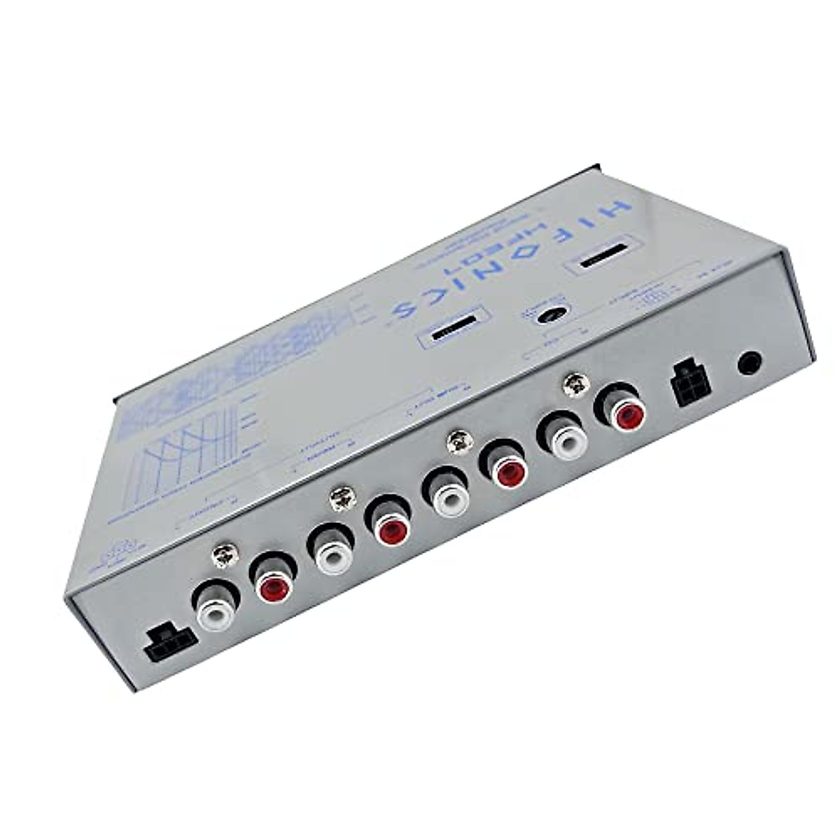 Hifonics HFEQ7 7-Band 9 Volts 1/2 DIN Pre-Amp Car Audio Graphic Equalizer with Front 3.5mm Auxiliary Input, Rear RCA Auxiliary Input and High Level Speaker Inputs Black