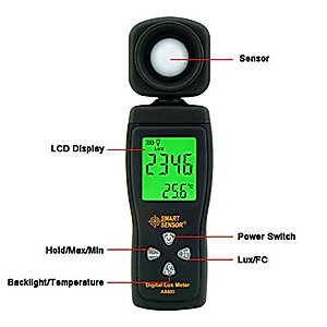 Lux Light Meter for Photography Grow Plants Led Photometer Lighting Intensity Brightness Measurement Pocket Digital Photo Illuminance Sensor