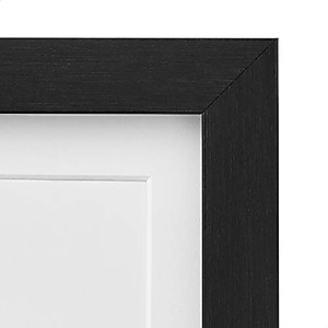 Amazon Basics 5" x 7" Rectangular Photo Picture Frame or 4" x 6" with Mat, 2-Pack, Black