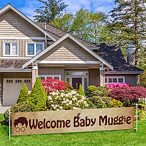 Welcome Baby Muggle Large Banner Sign, Baby Shower Party Decorations Supplies, Gender Reveal Welcome Little Muggle Banner