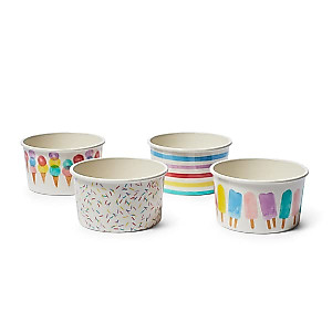 Sur La Table Melamine Ice Cream Bowls, Set of 4, Multi