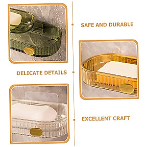 Luxshiny Wall-Mounted Soap Bar Holder for Bathroom Detachable Soap Box Drain Design Easy Install Non-Punching Soap Rack