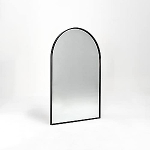 Minuover Arched Wall Mirror for Bathroom, 20"x30" Black Modern Metal Frame for Entryway Living Room Bedroom Wall Decor