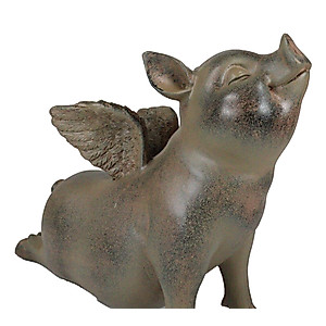 Ebros Peaceful Zen Yoga Flying Pig Hog Heavens Statue Rustic Country Piggy Piglet Porcine Pigs Fairy Garden Collectible Figurine (Cobra Stretch Pose)